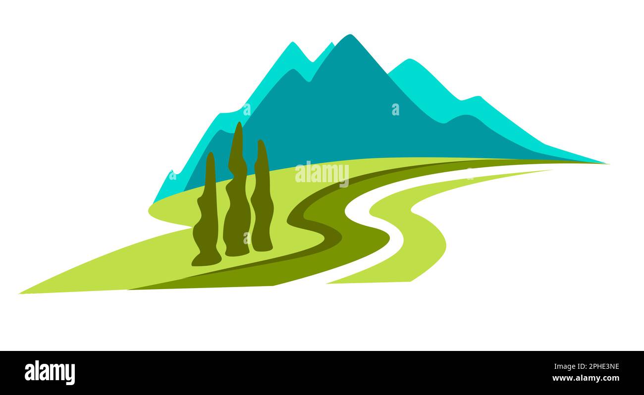 Mountains landscape isolated icons corporate identity template vector ...