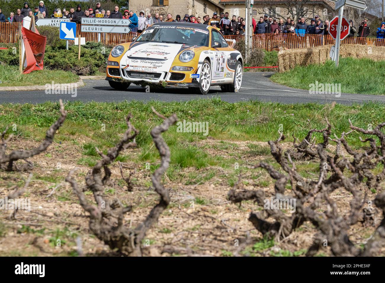 France, Régnié Durette, 2023-03-25. 32nd edition of the rallye des ...