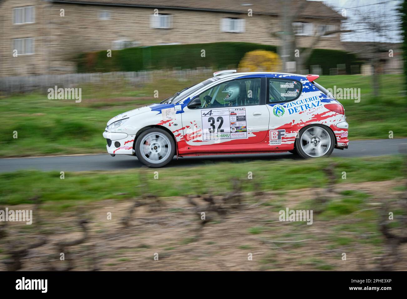 France, Régnié Durette, 2023-03-25. 32nd edition of the rallye des ...