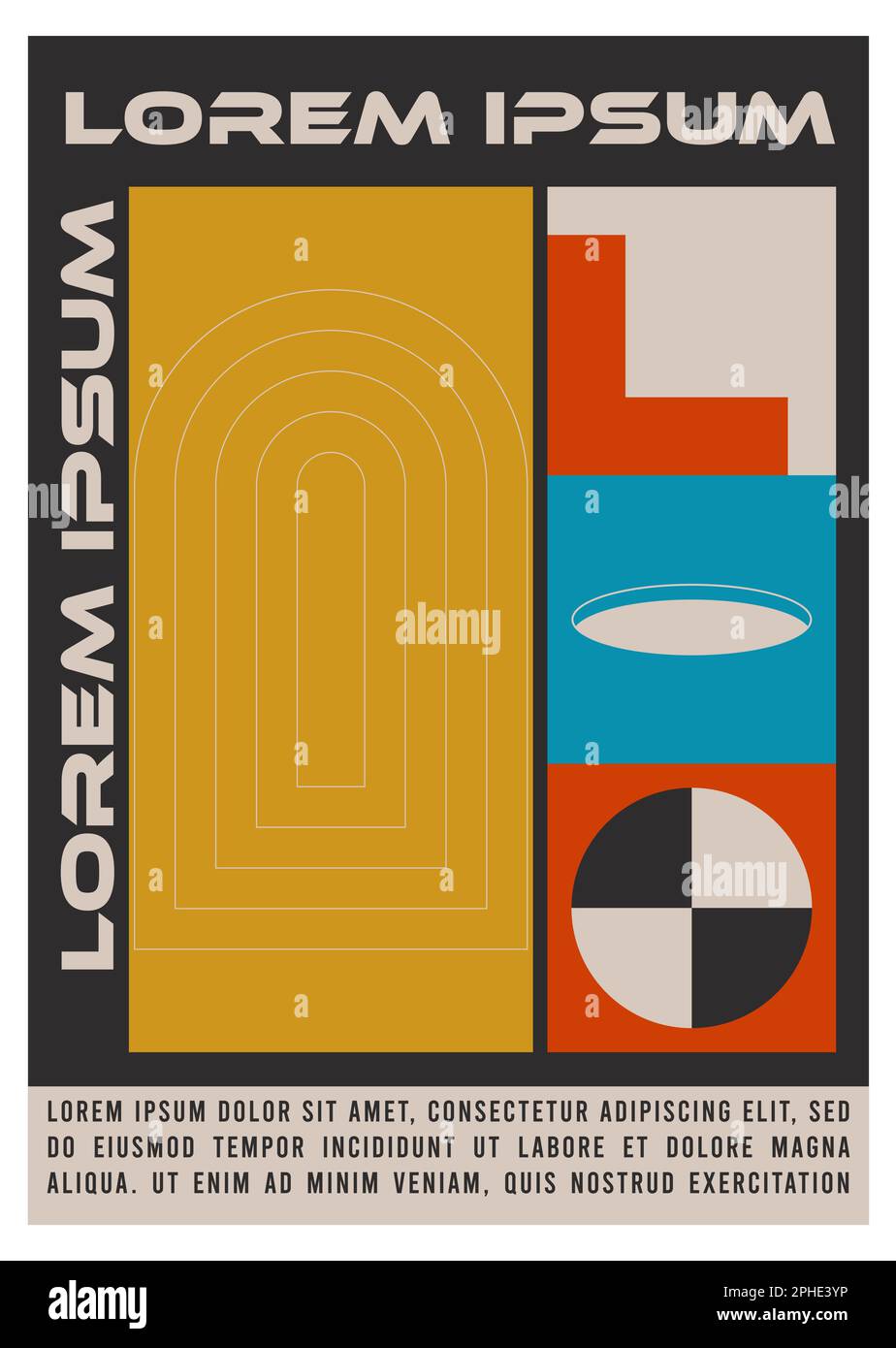 Modern graphic design cover with geometric silhouette figures and ...
