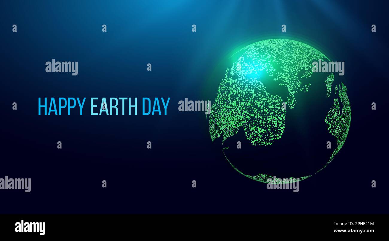 Happy Earth Day concept. Two human hands are holds Planet Earth ...
