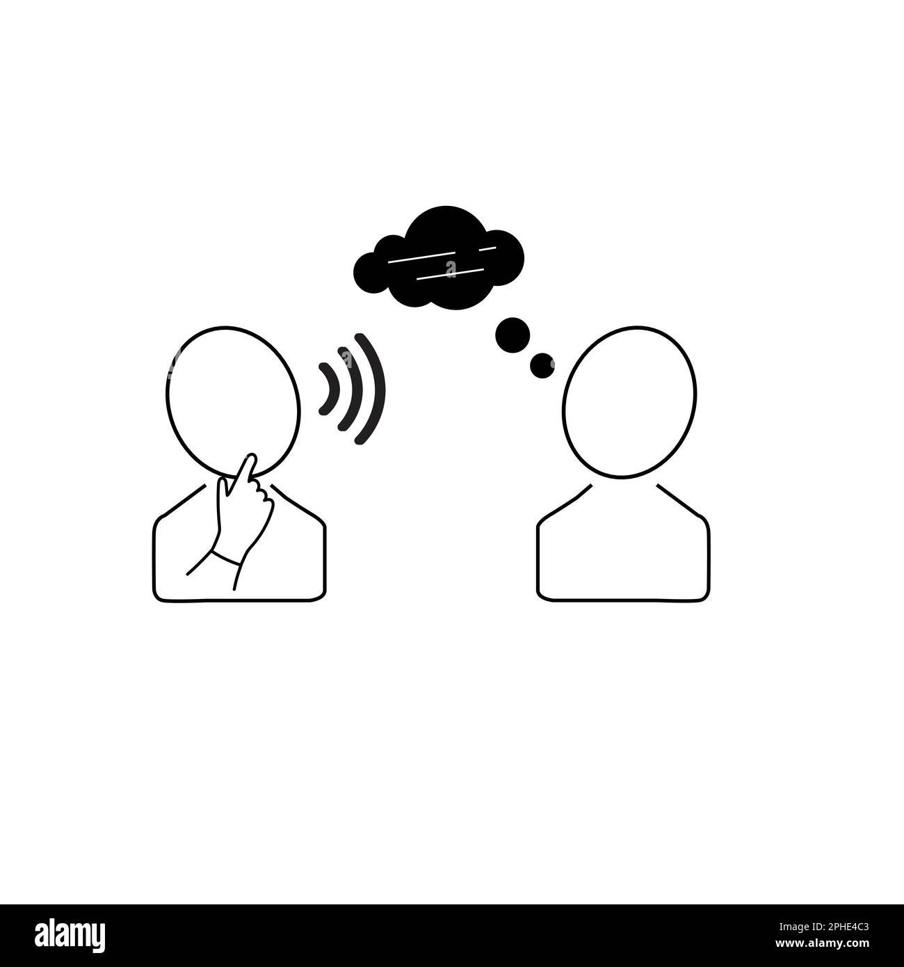 Speaking and listening concept, person listening to content in speech ...