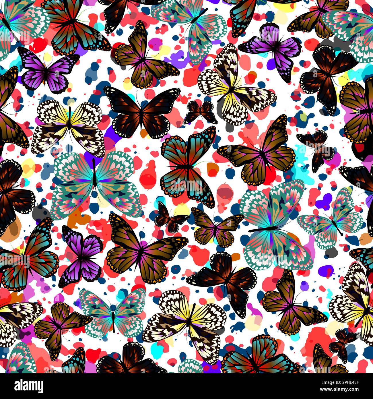 Butterflies seamless background. Vector illustration Stock Vector Image ...