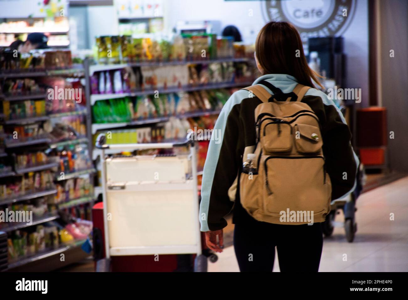 Thai women travelers passengers carry backpack journey travel visit and ...