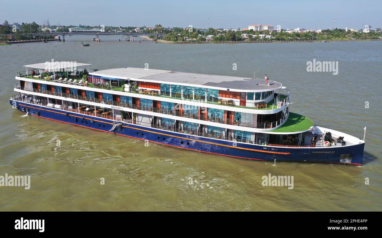 The luxury cruise ship RV Indochine II 2, French cruises CroisiEurope ...