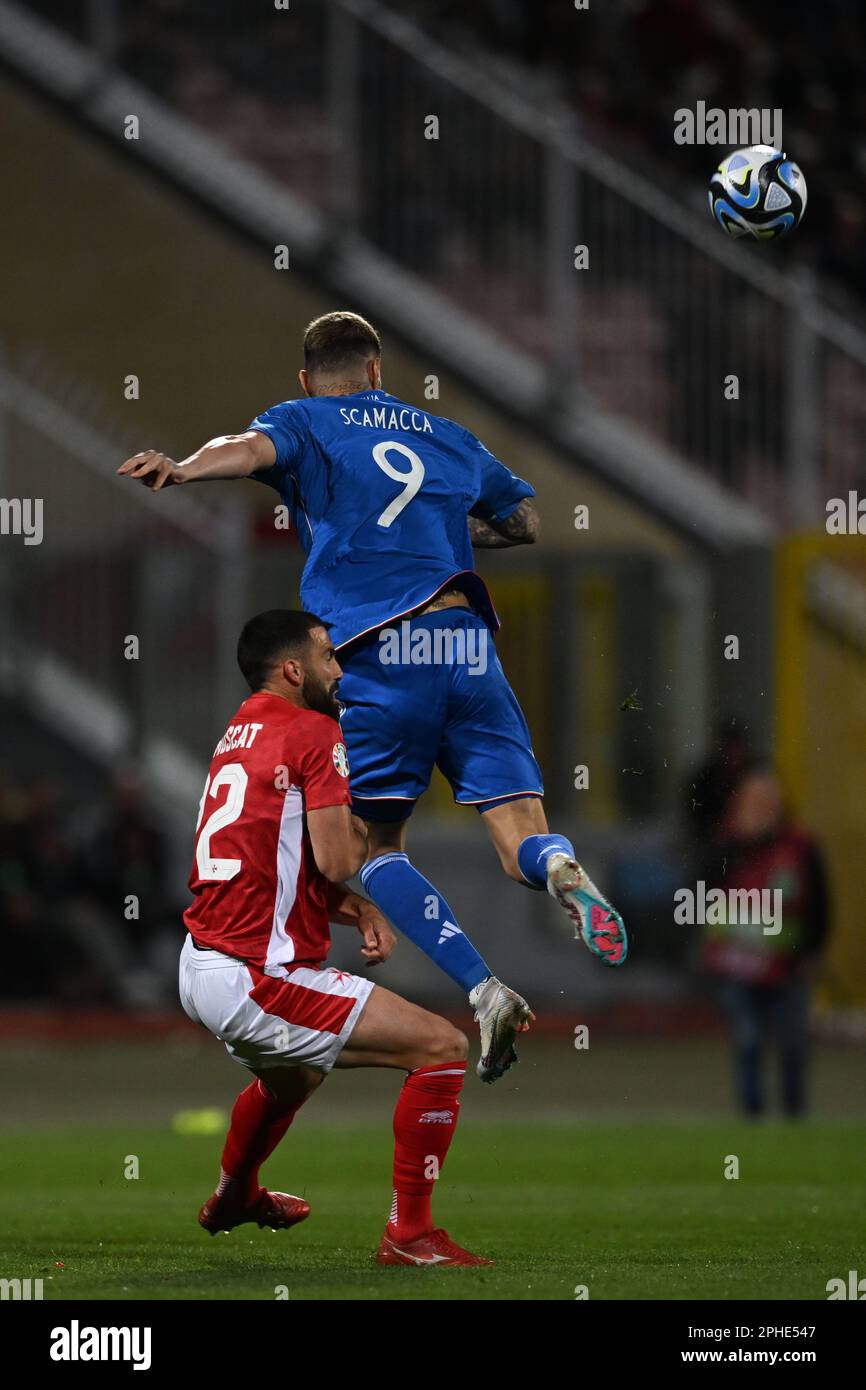 Gianluca Scamacca (Italy)Zach Muscat (Malta) during the UEFA "European ...