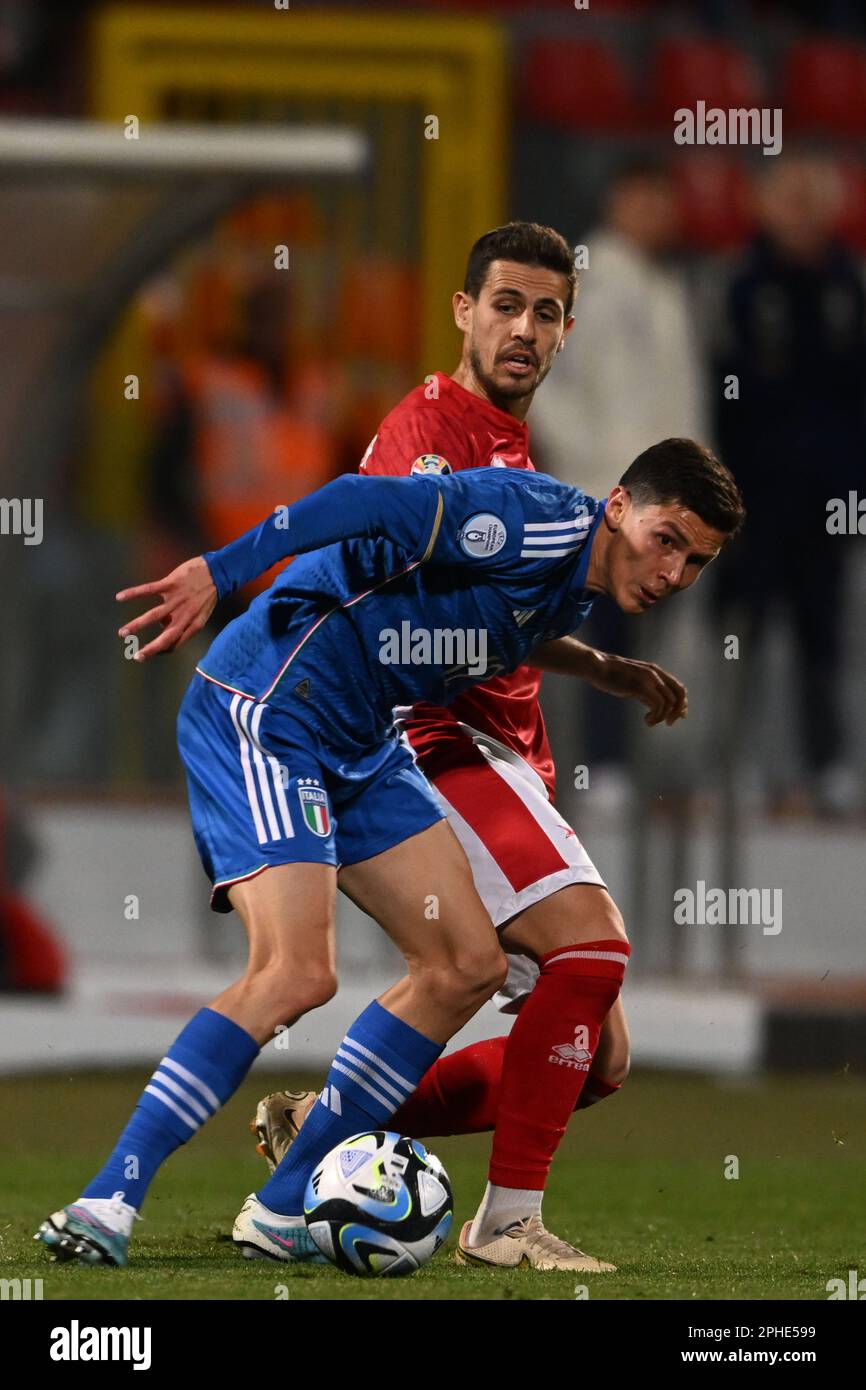 Matteo Pessina (Italy)Matthew Guillaumier (Malta) during the UEFA ...