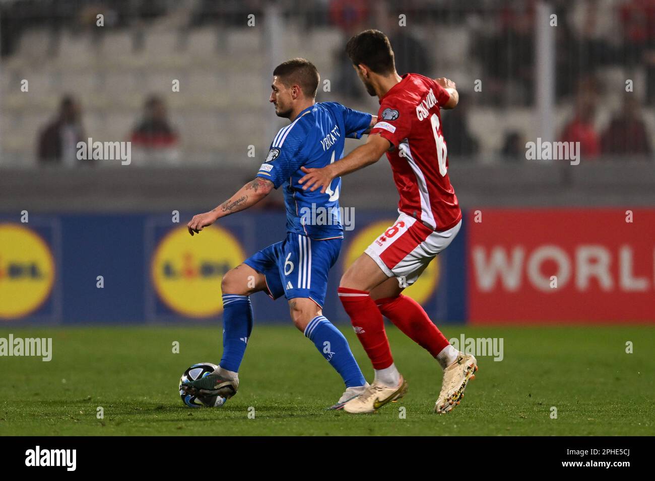 Marco Verratti (Italy)Matthew Guillaumier (Malta) during the UEFA ...