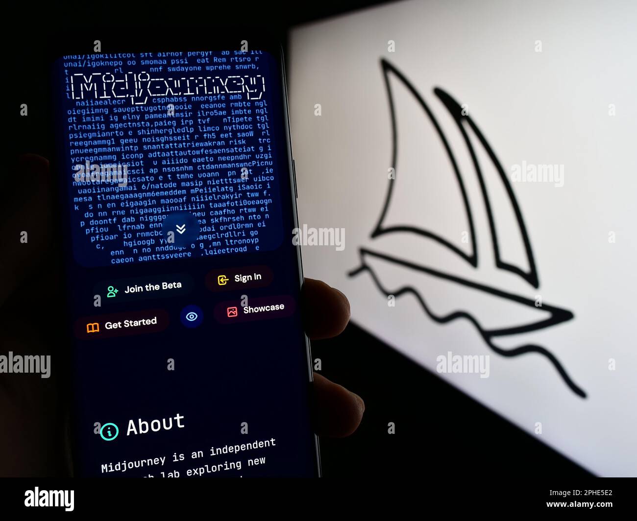 Midjourney logo hi-res stock photography and images - Alamy