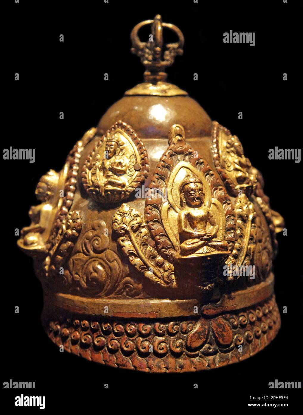 Priest Helmet,worn by a Vajracharya priest during rituals.Nepal.17th ...
