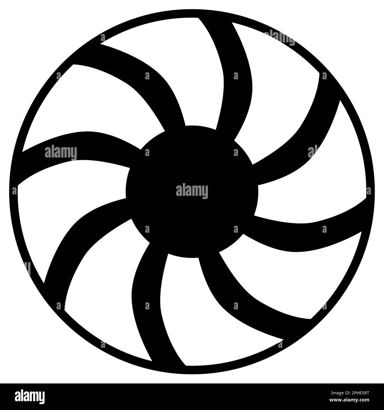 Computer CPU cooler silhouette isolated on white background. Vector ...