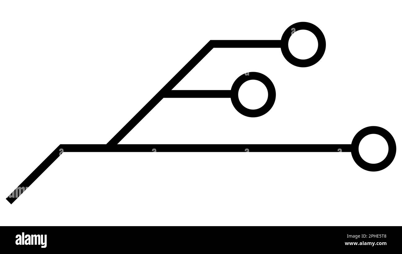 Printed circuit board PCB tracks isolated on white background ...