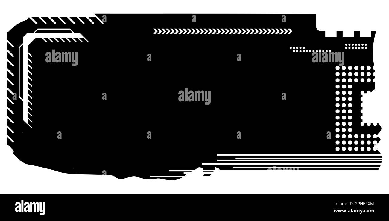 Rectangular design clipart in tech style isolated on white. Short tech ...