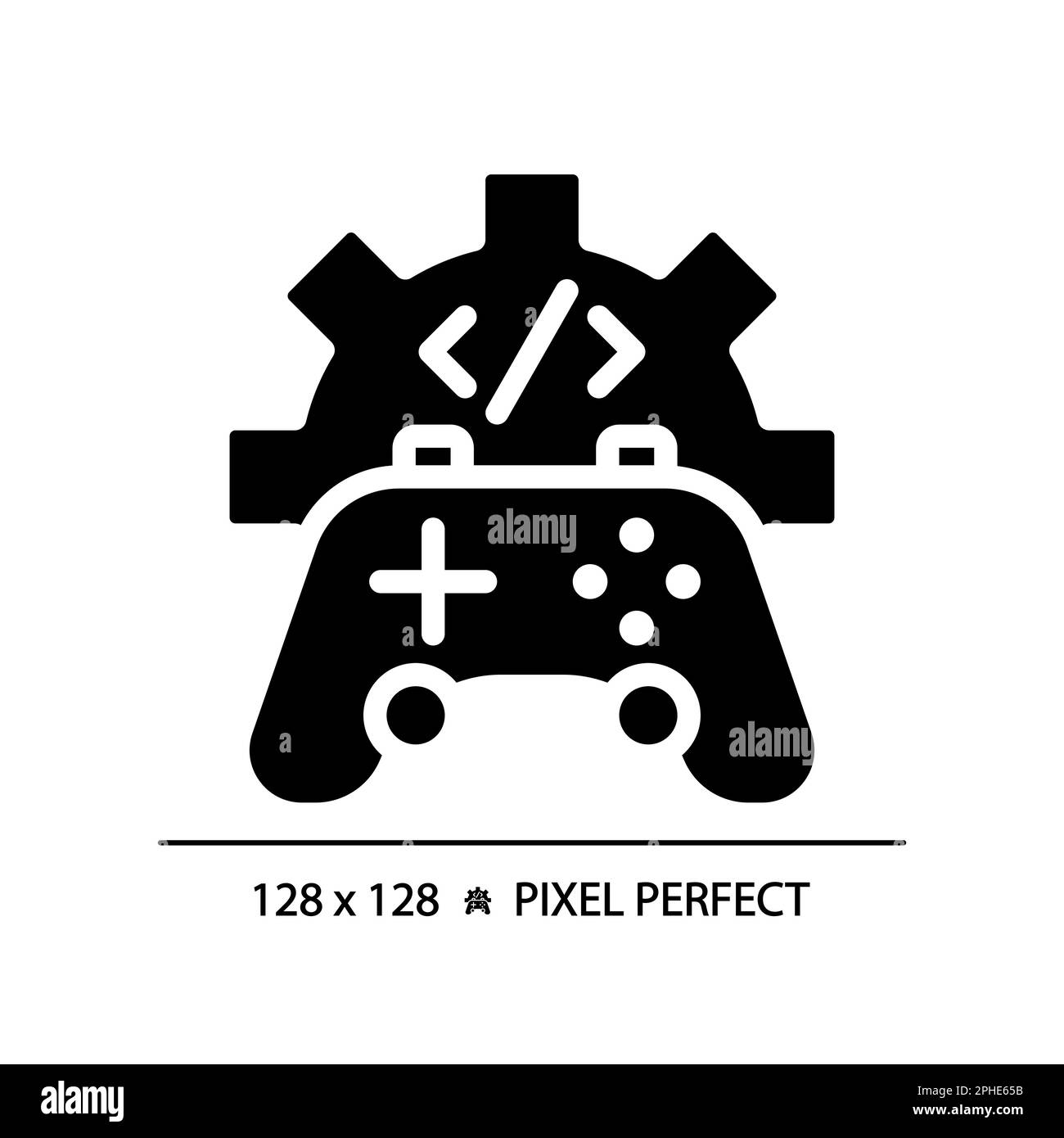Game development pixel perfect black glyph icon Stock Vector Image & Art - Alamy