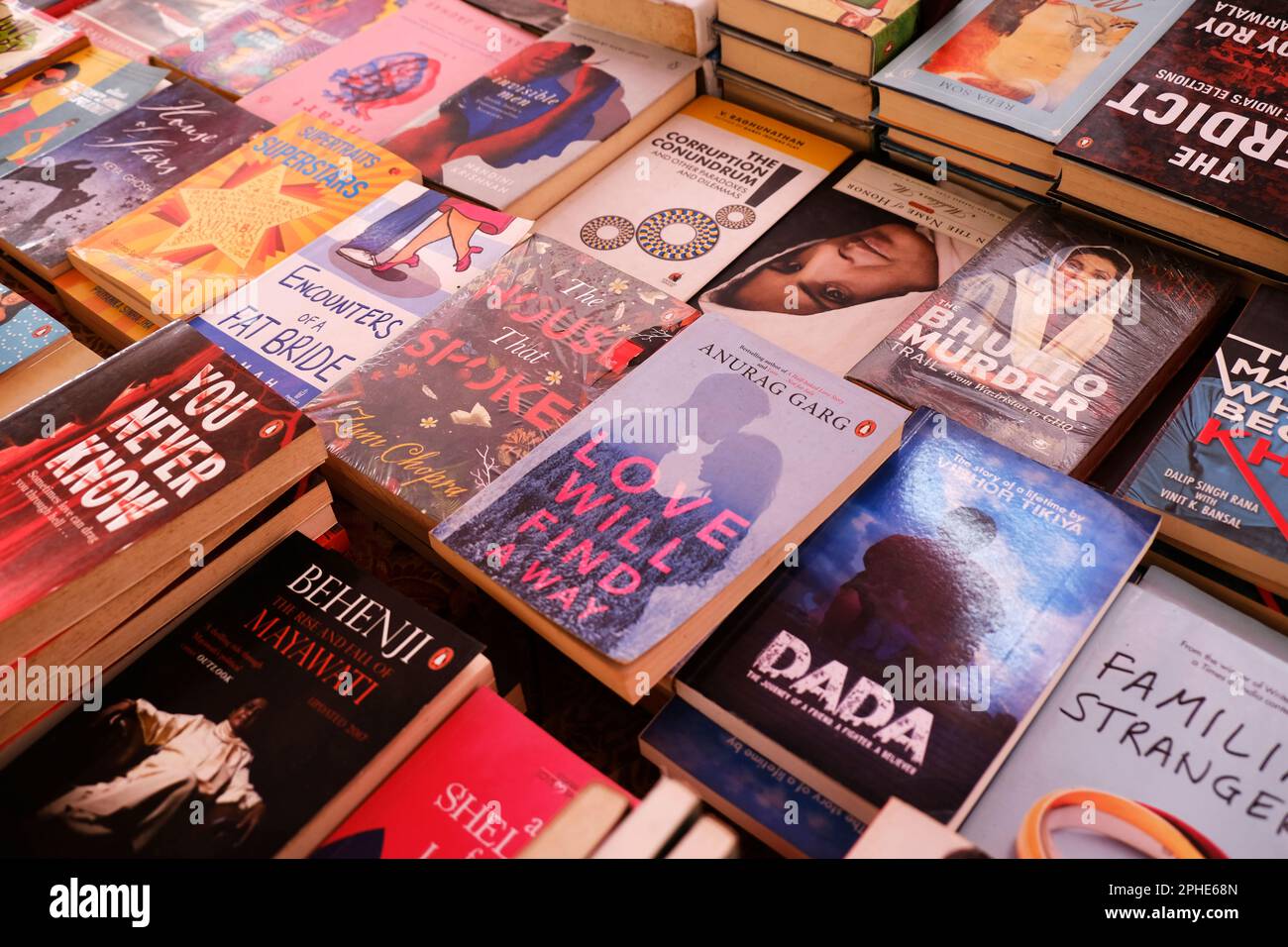 13 March 2023, Pune, India - Stall of books at local market, Wide ...
