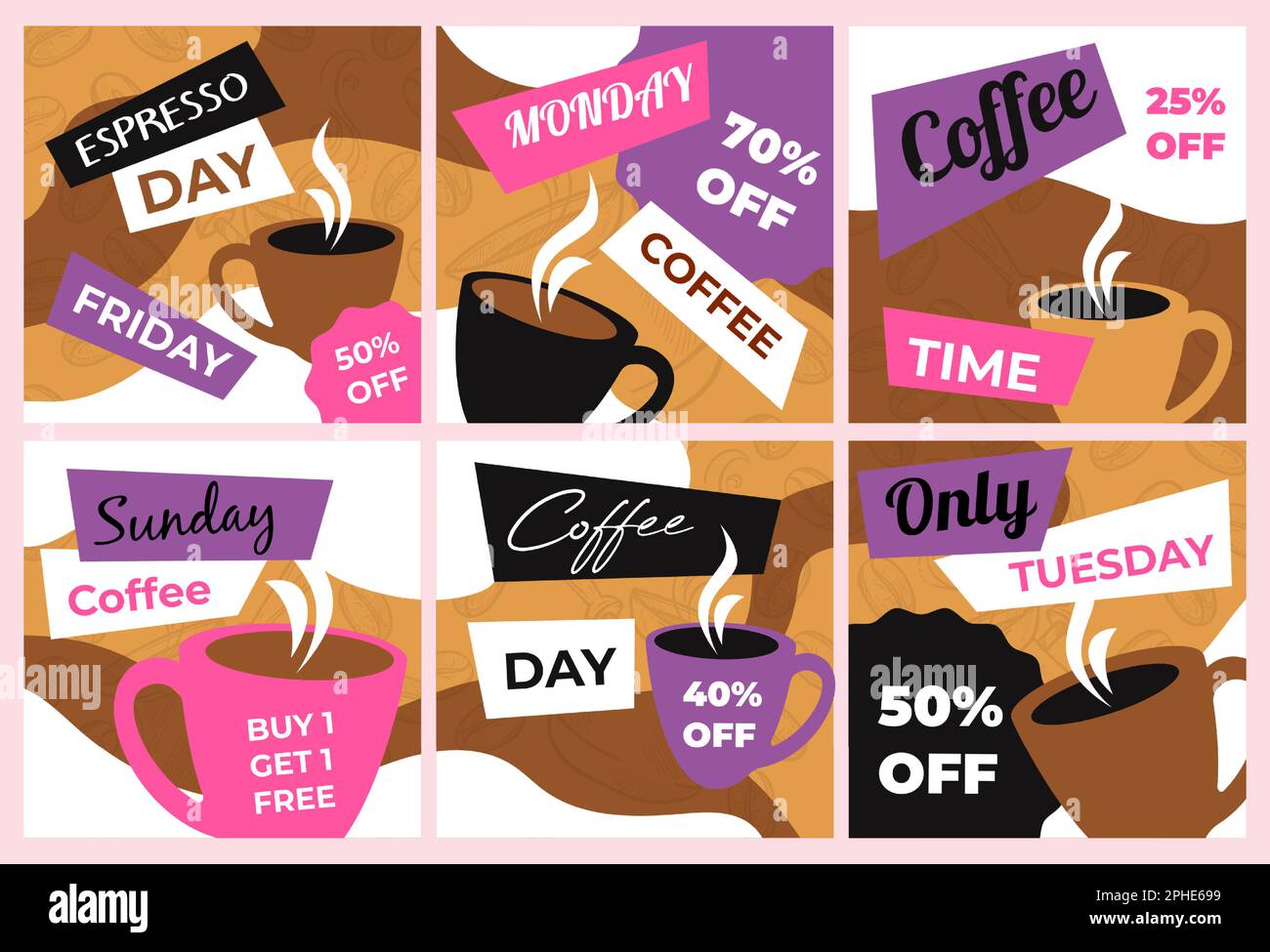 Advertising set for the sale of coffee Stock Vector Image & Art - Alamy