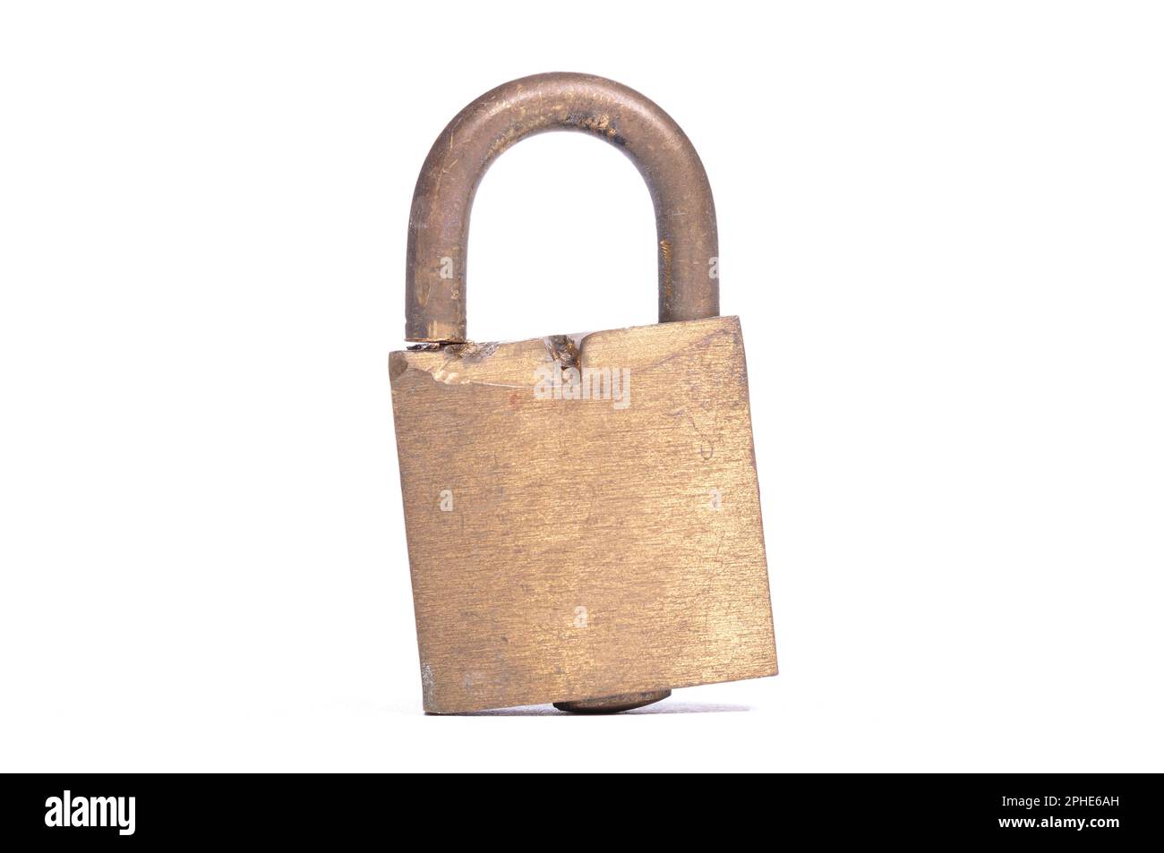 Image of a broken lock with a white background Stock Photo - Alamy