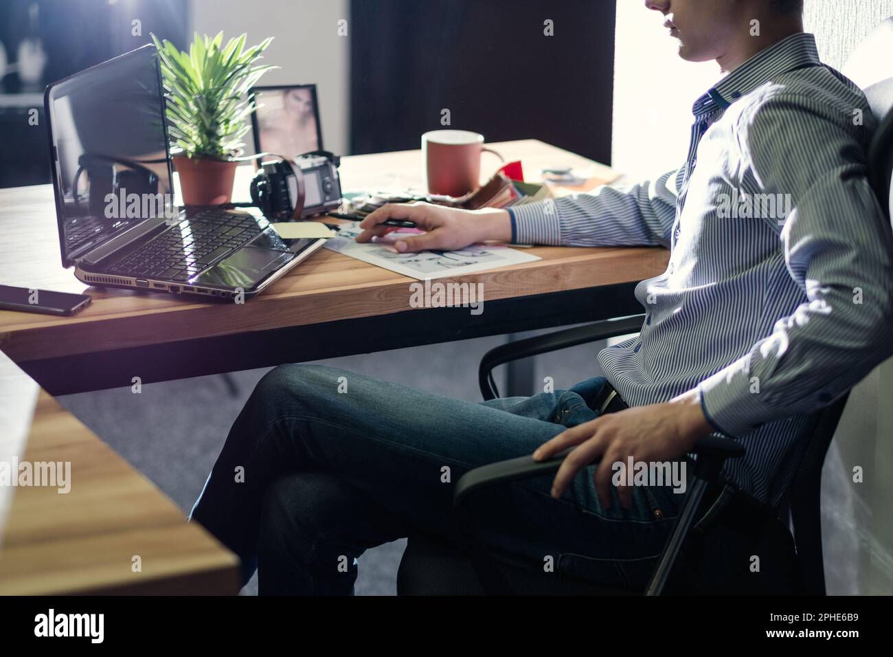 office workspace workplace modern interior man Stock Photo - Alamy