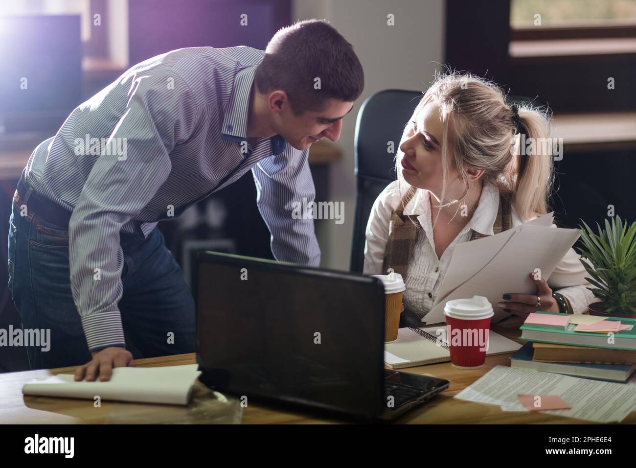 Man woman attraction computer hi-res stock photography and images - Alamy