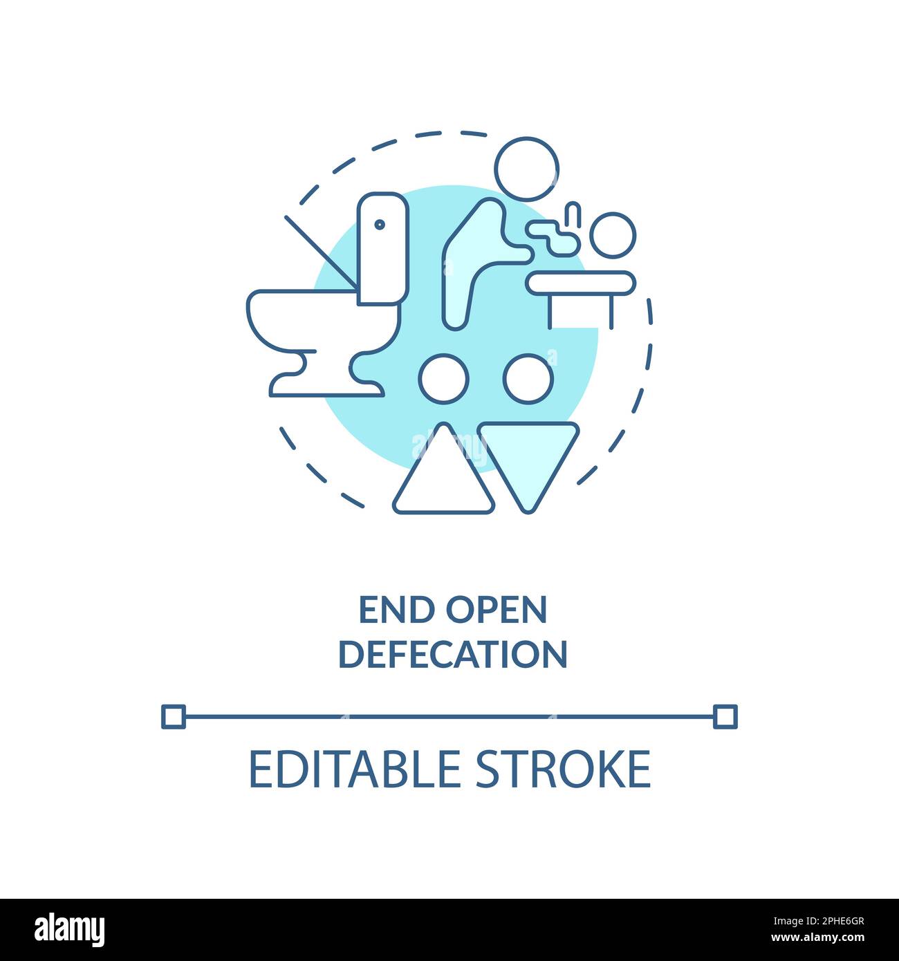 End open defecation turquoise concept icon Stock Vector Image & Art - Alamy