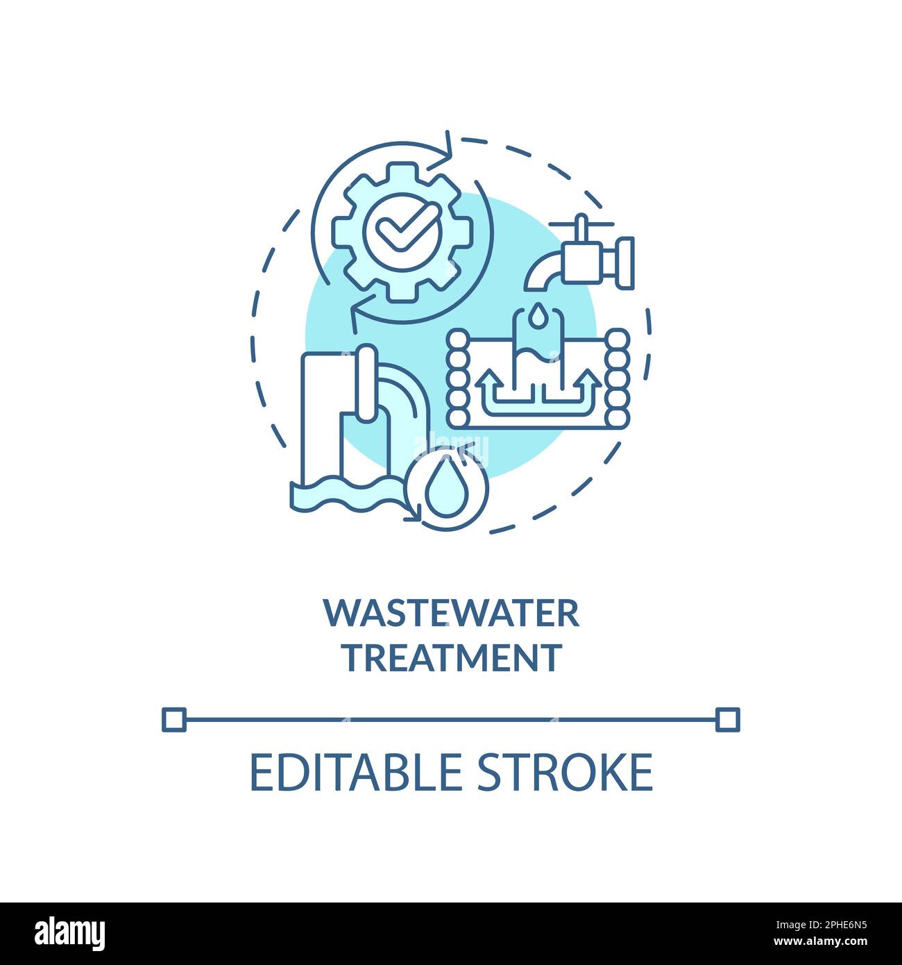 Wastewater treatment turquoise concept icon Stock Vector Image & Art ...