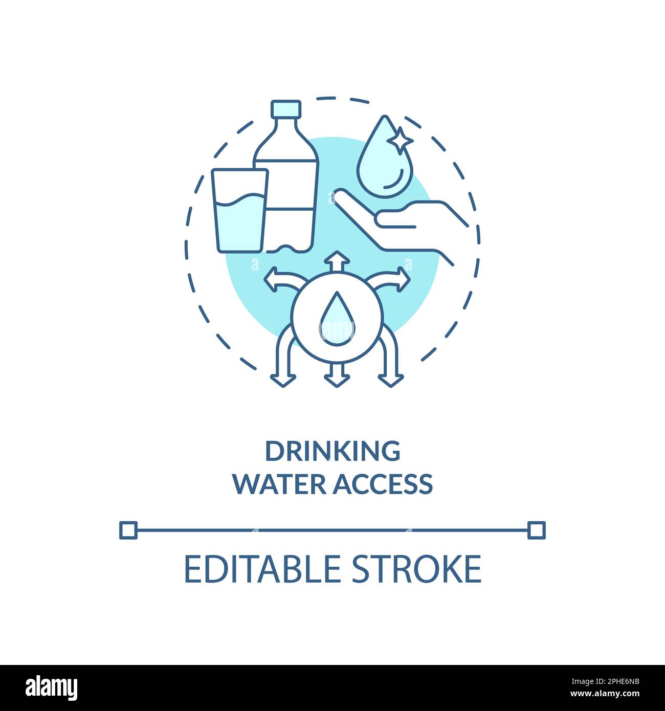 Drinking water access turquoise concept icon Stock Vector Image & Art ...