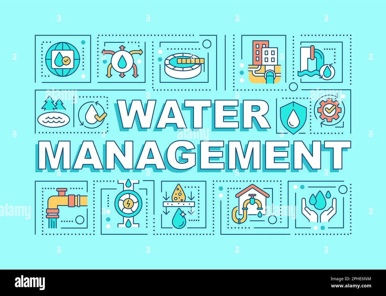 Water management word concepts turquoise banner Stock Vector Image & Art - Alamy