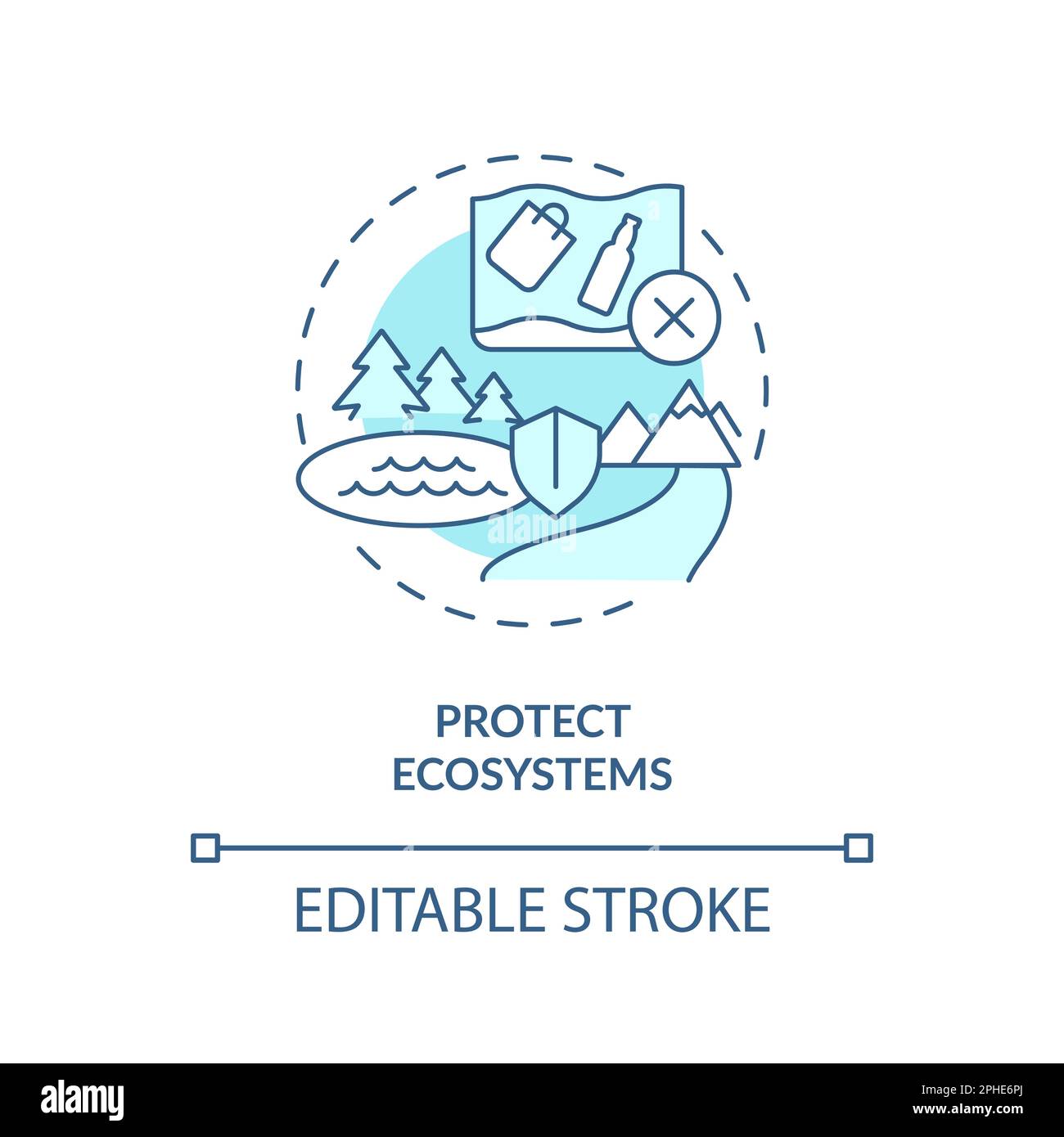 Protect ecosystems turquoise concept icon Stock Vector Image & Art - Alamy