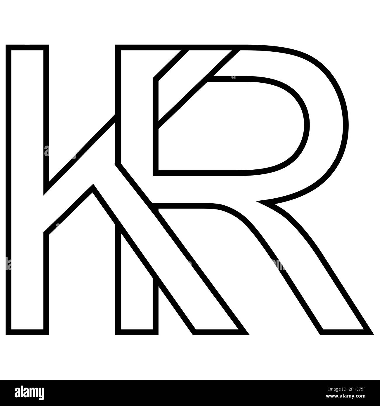 Logo sign kr rk, icon double letters logotype r k Stock Vector Image ...
