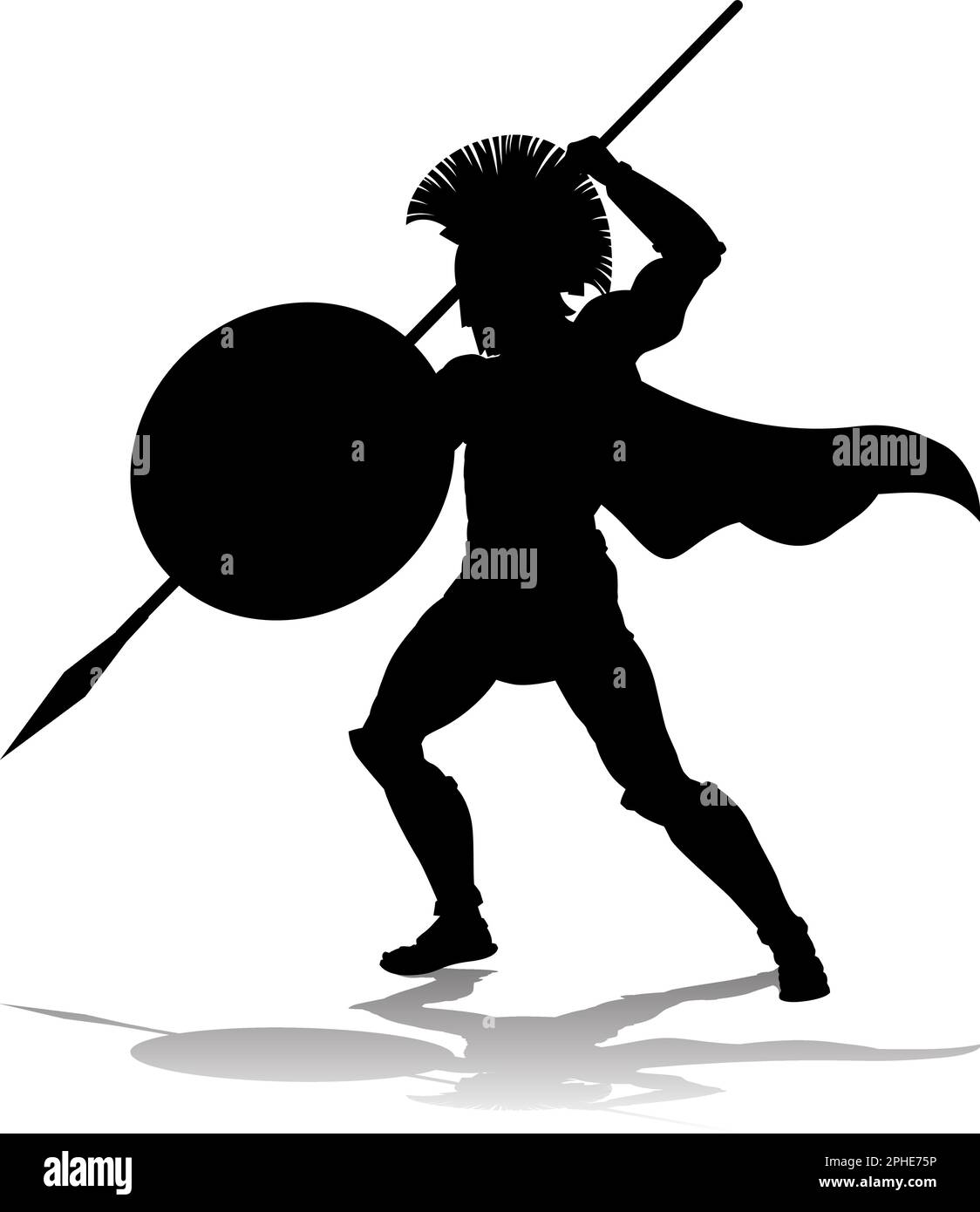 Spartan Silhouette Gladiator Trojan Greek Warrior Stock Vector Image ...
