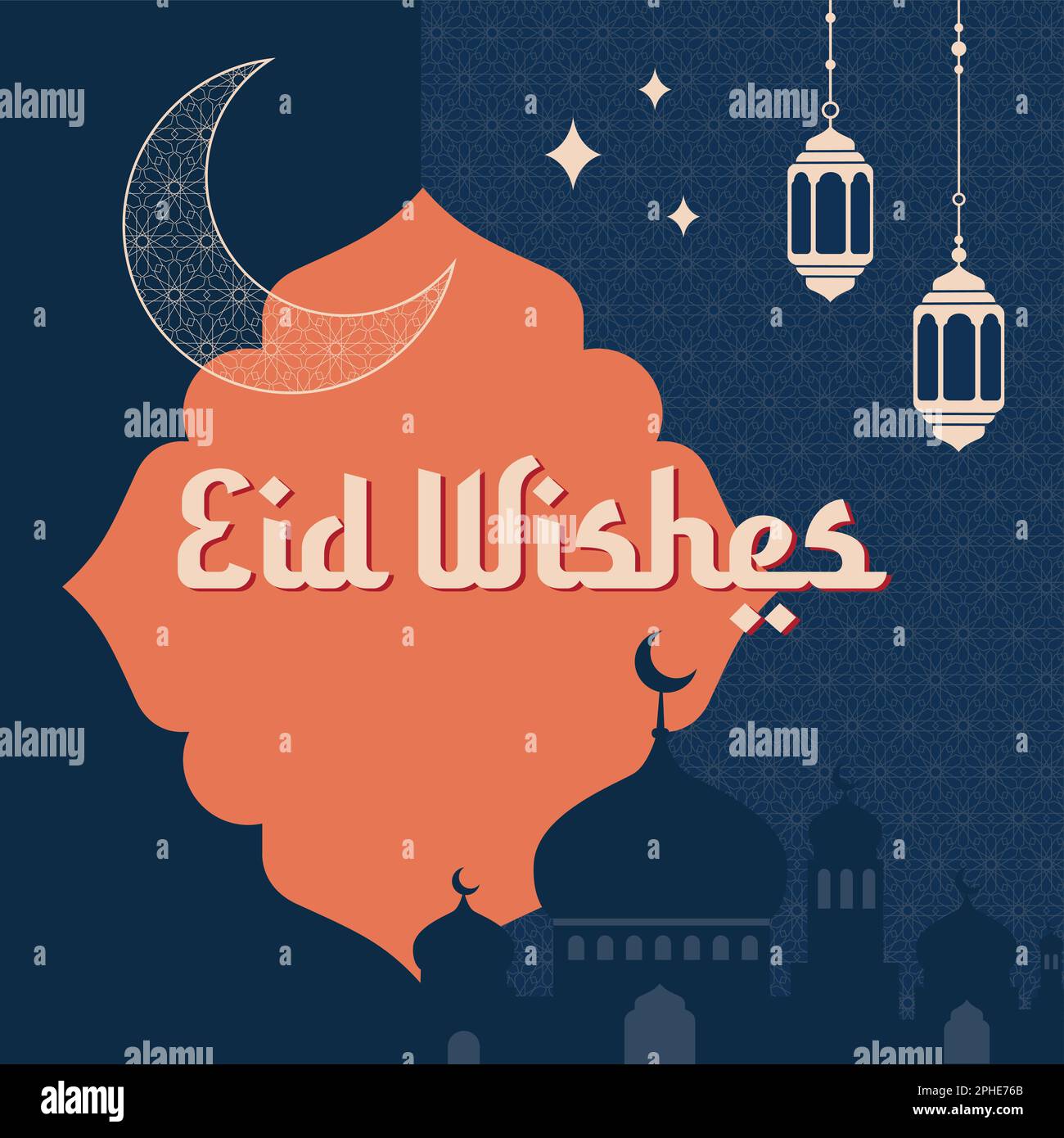 Ramadan Mubarak and eid al fitr greeting card with minimal boho design ...