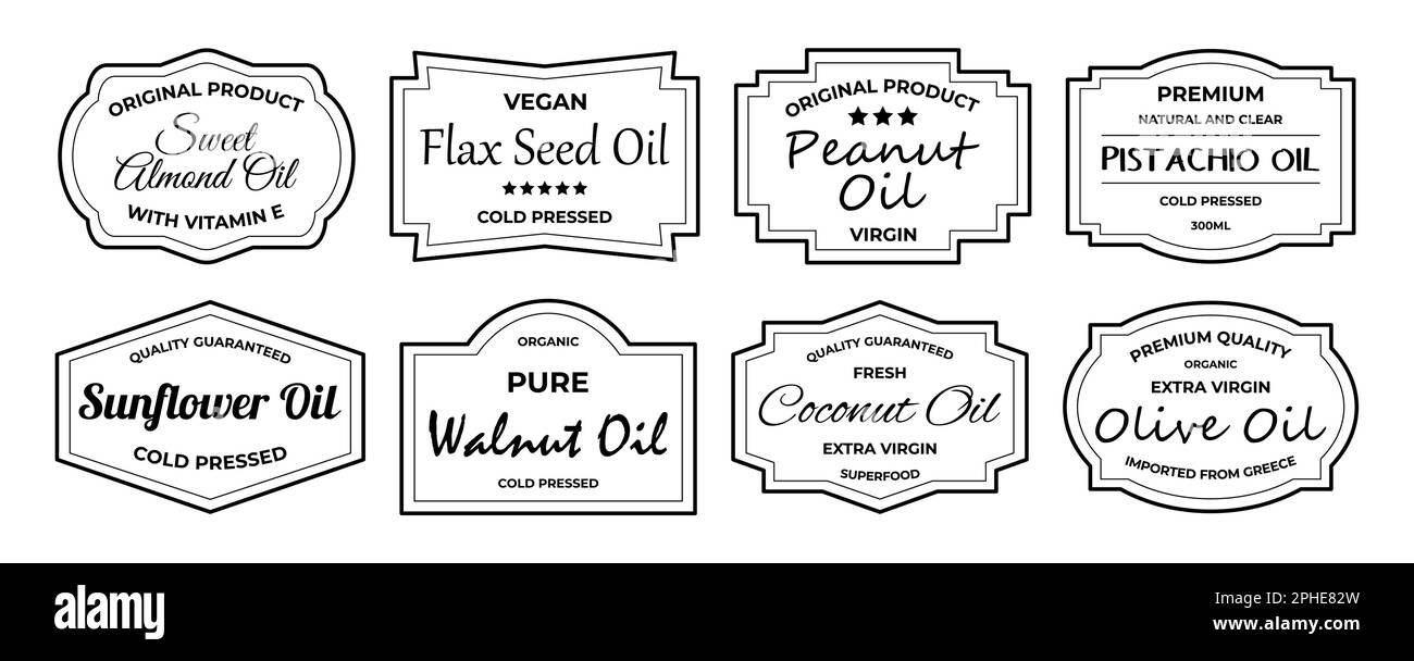 Stylish line label with an inscription for packing oil Stock Vector ...