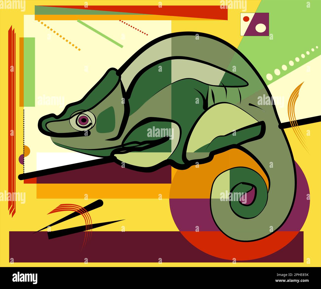 Colorful background, expressionism art style,abstract,chameleon reptile Stock Vector Image & Art ...
