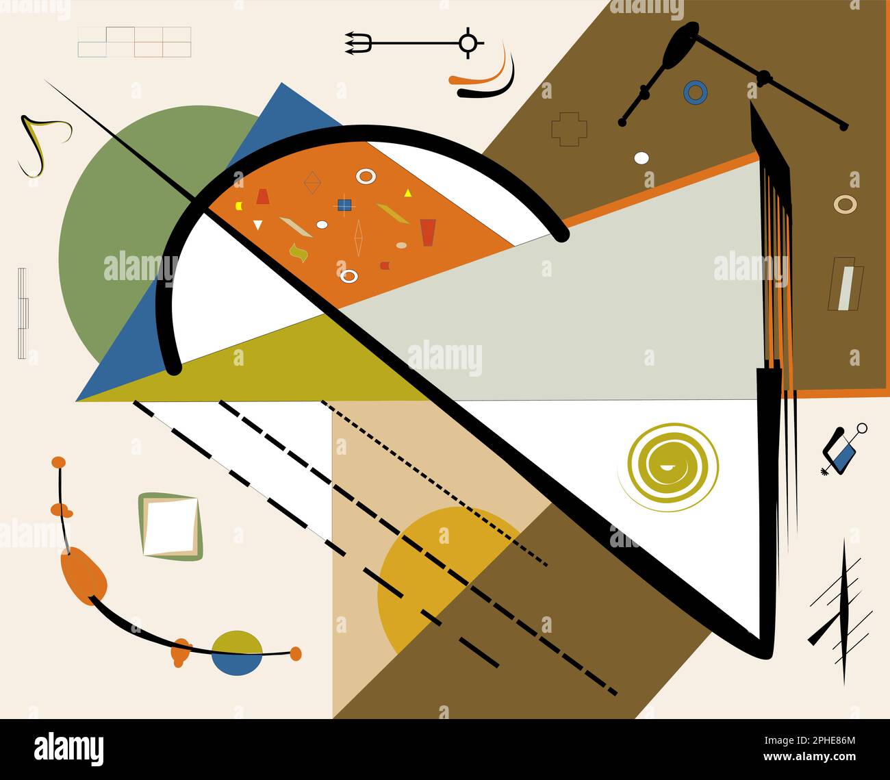 Abstract beige background ,fancy geometric and curved brown shapes ...