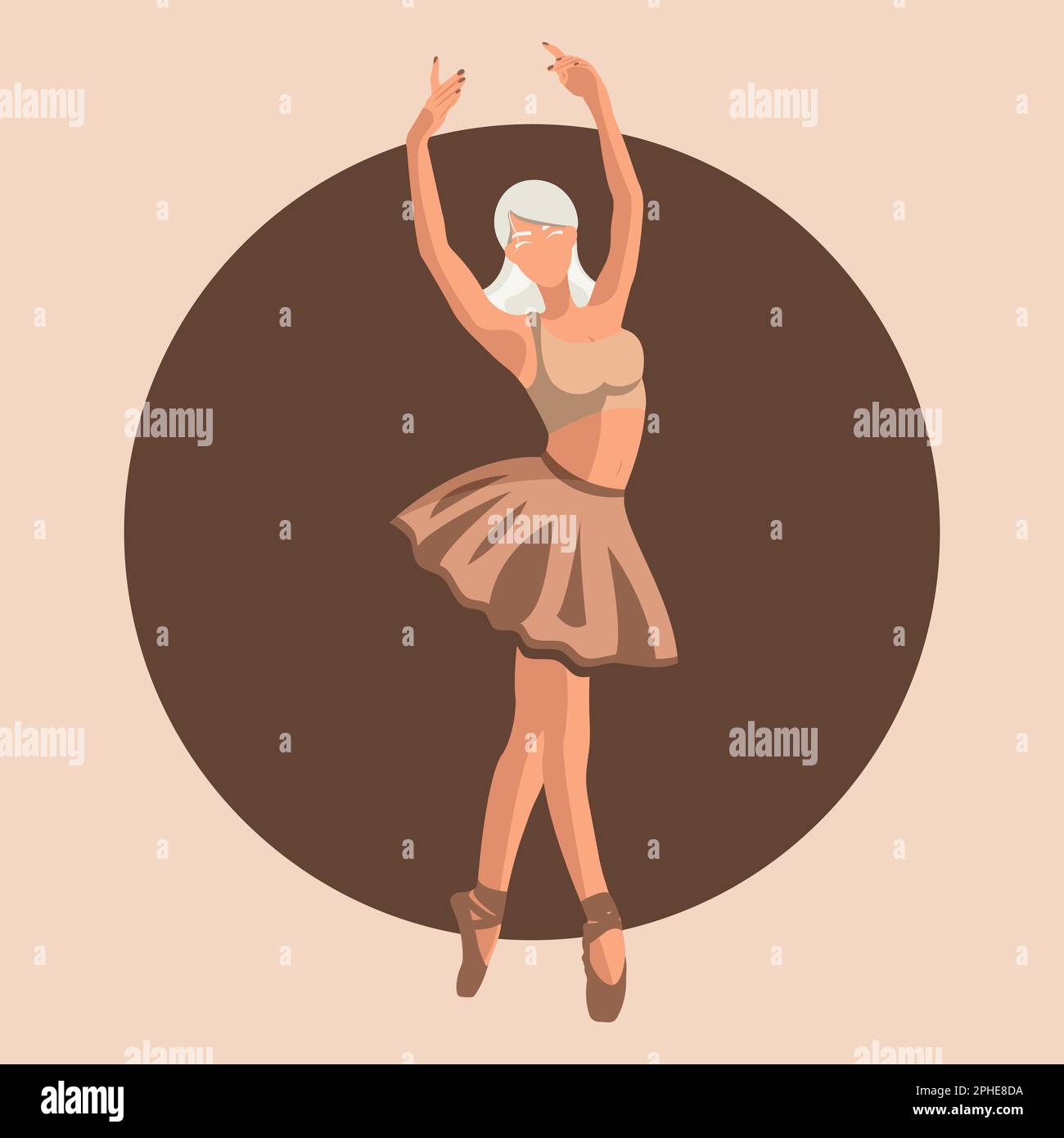 Vector illustration classical ballet. Caucasian white woman ballet ...