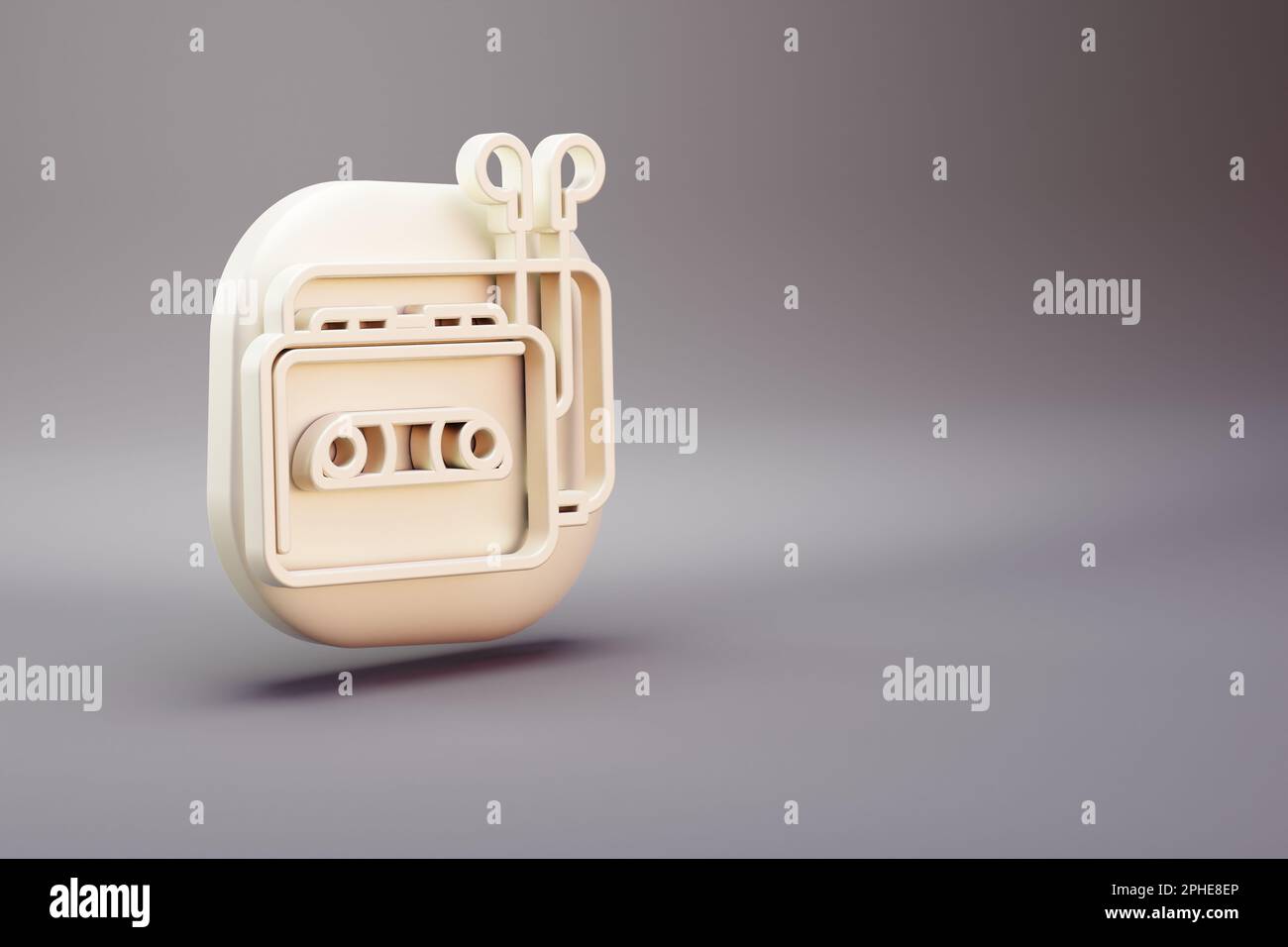 Beautiful illustration musical instrument Walkman and Earphones symbol ...