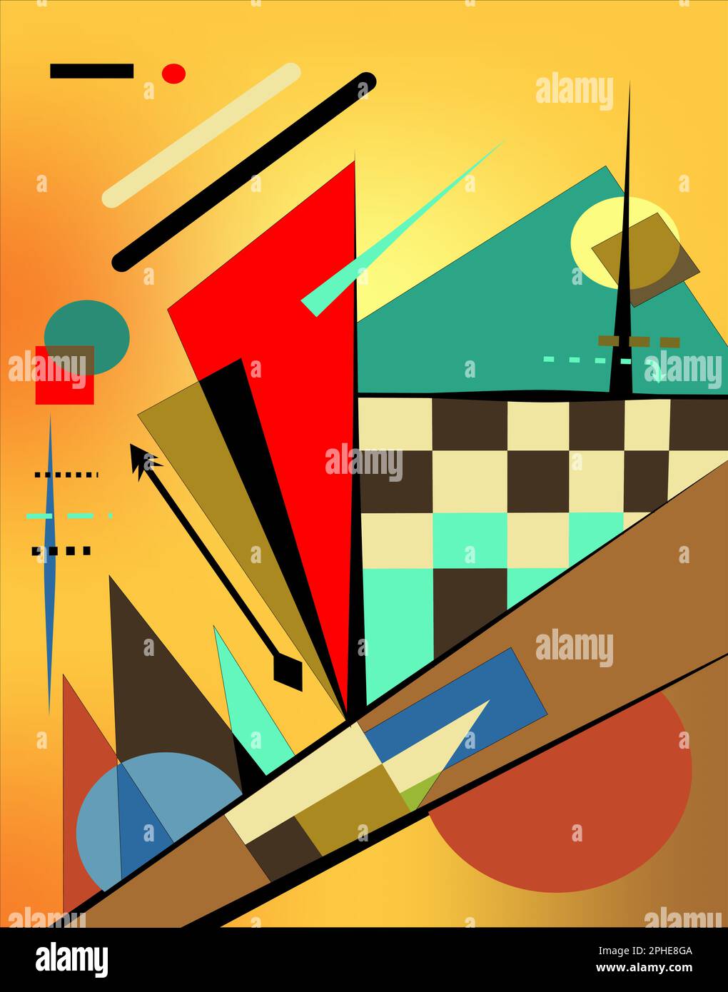 Abstract orange background ,fancy geometric and curved shapes ...