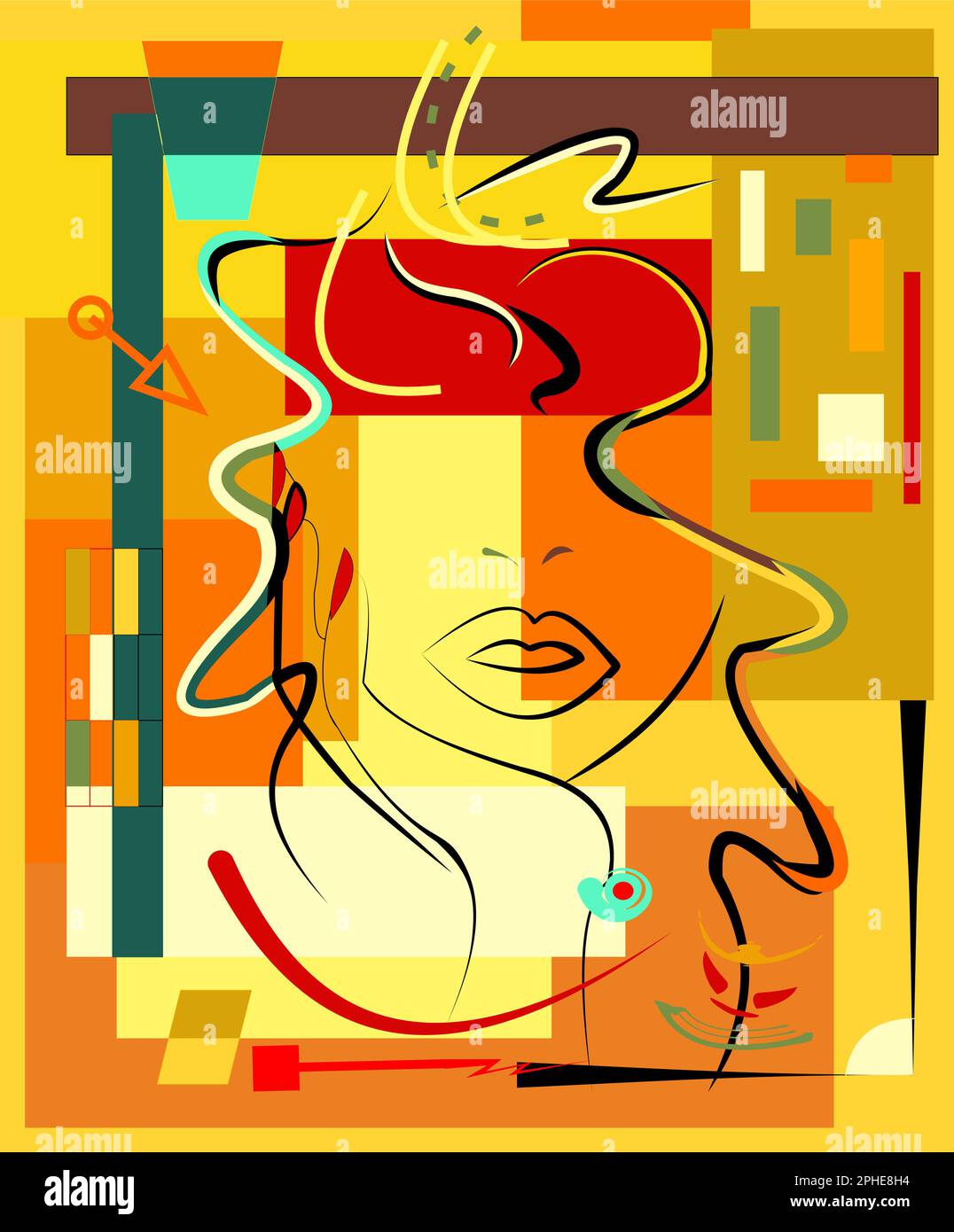 Abstract red background ,fancy geometric and curved shapes ...