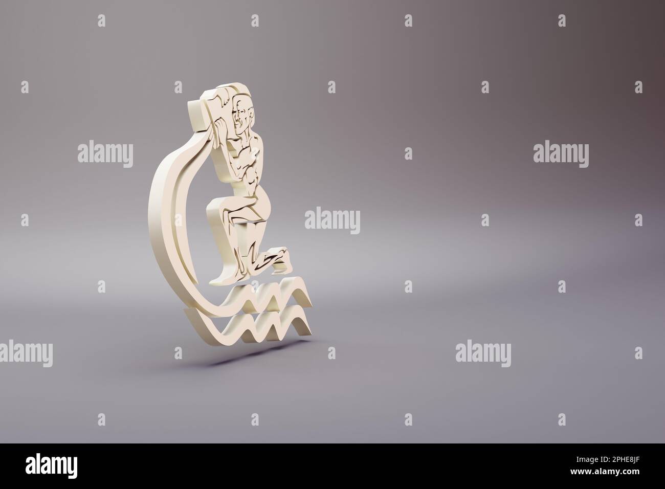 Beautiful illustration zodiac sign Aquarius symbol icons on a bright ...