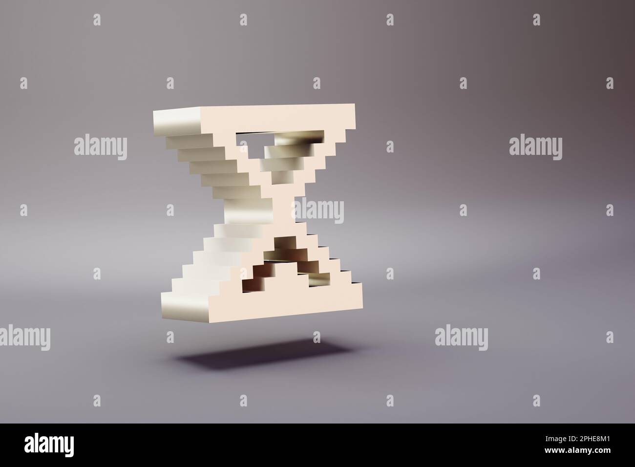 Beautiful illustration Pixel hourglass symbol icons on a bright pink ...