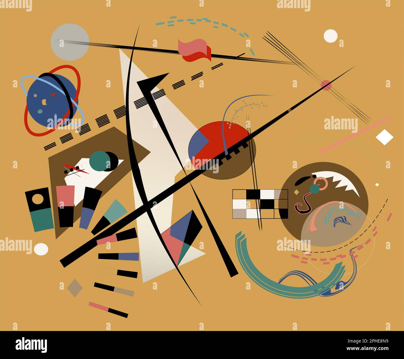 Abstract beige background ,fancy geometric and curved shapes ...