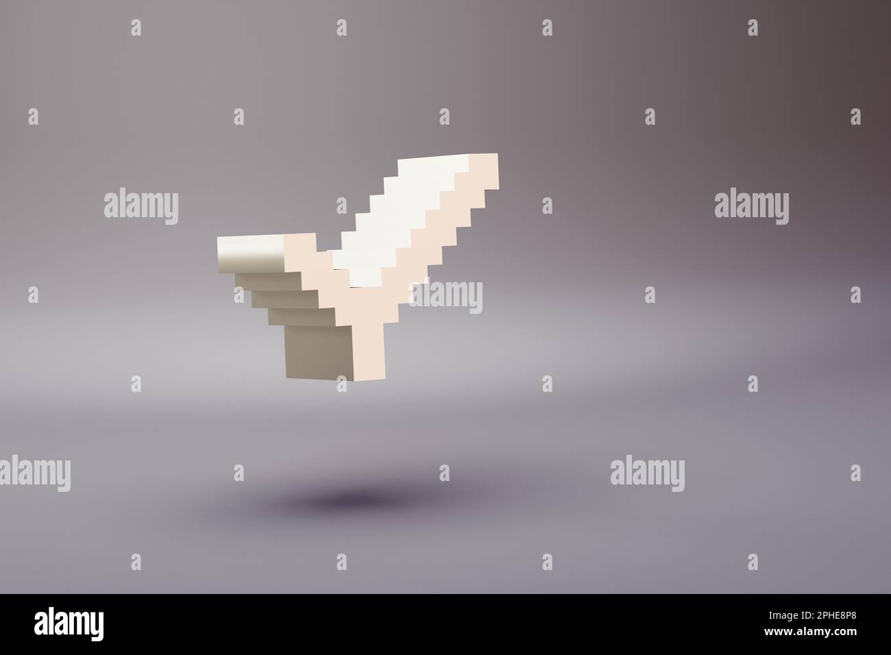 Beautiful illustration Pixel Check symbol icons on a bright pink ...