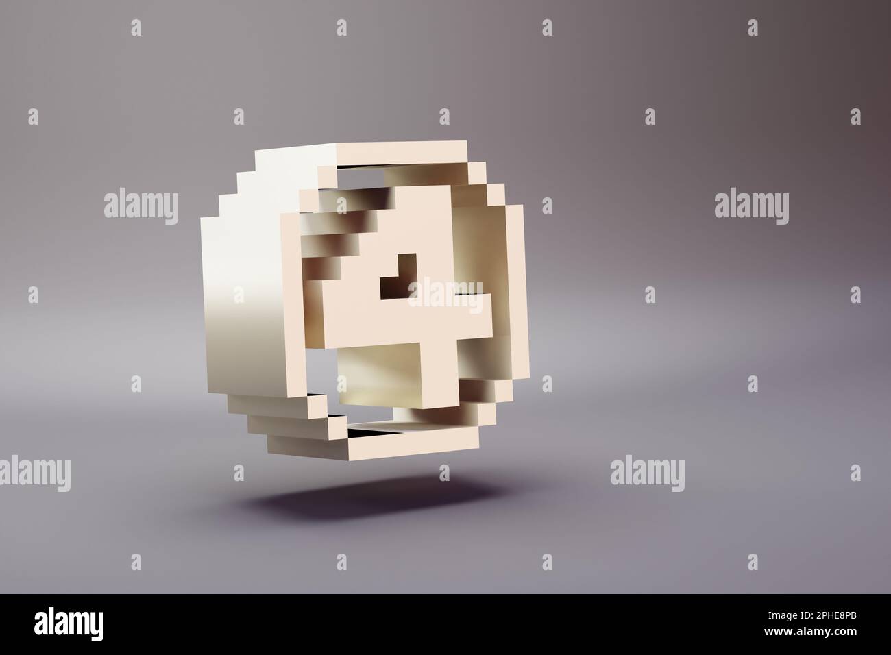 Beautiful illustration Pixel number 4 symbol icons on a bright pink ...