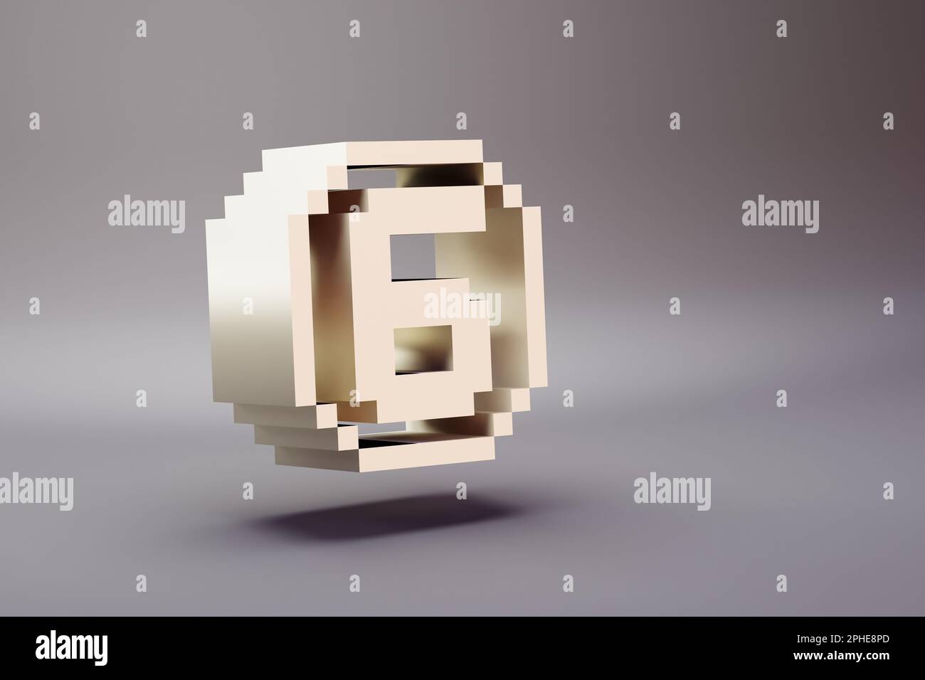 Beautiful illustration Pixel number 6 symbol icons on a bright pink ...