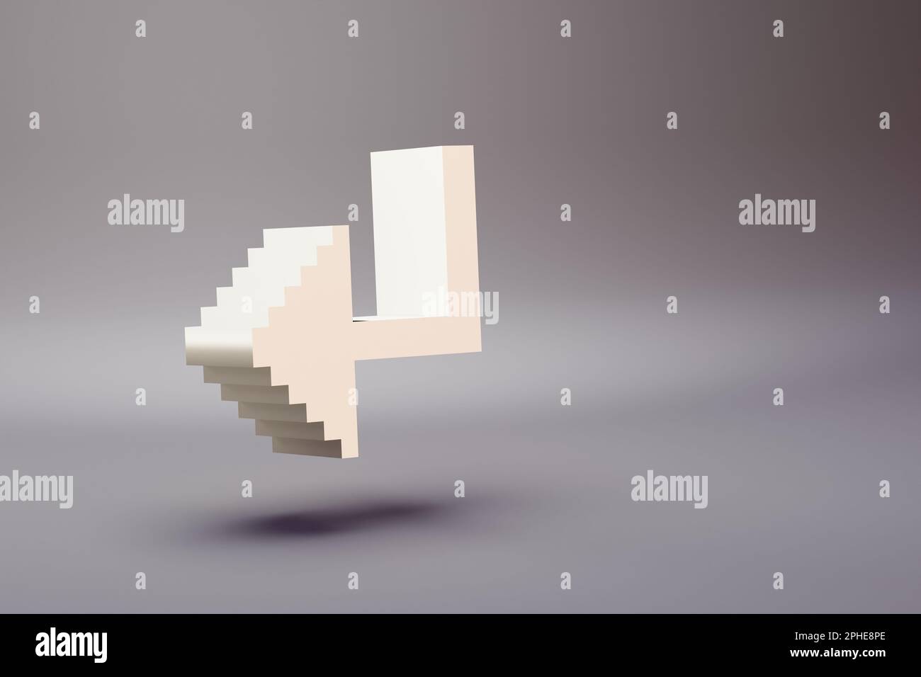 Beautiful illustration Pixel Arrow symbol icons on a bright pink ...