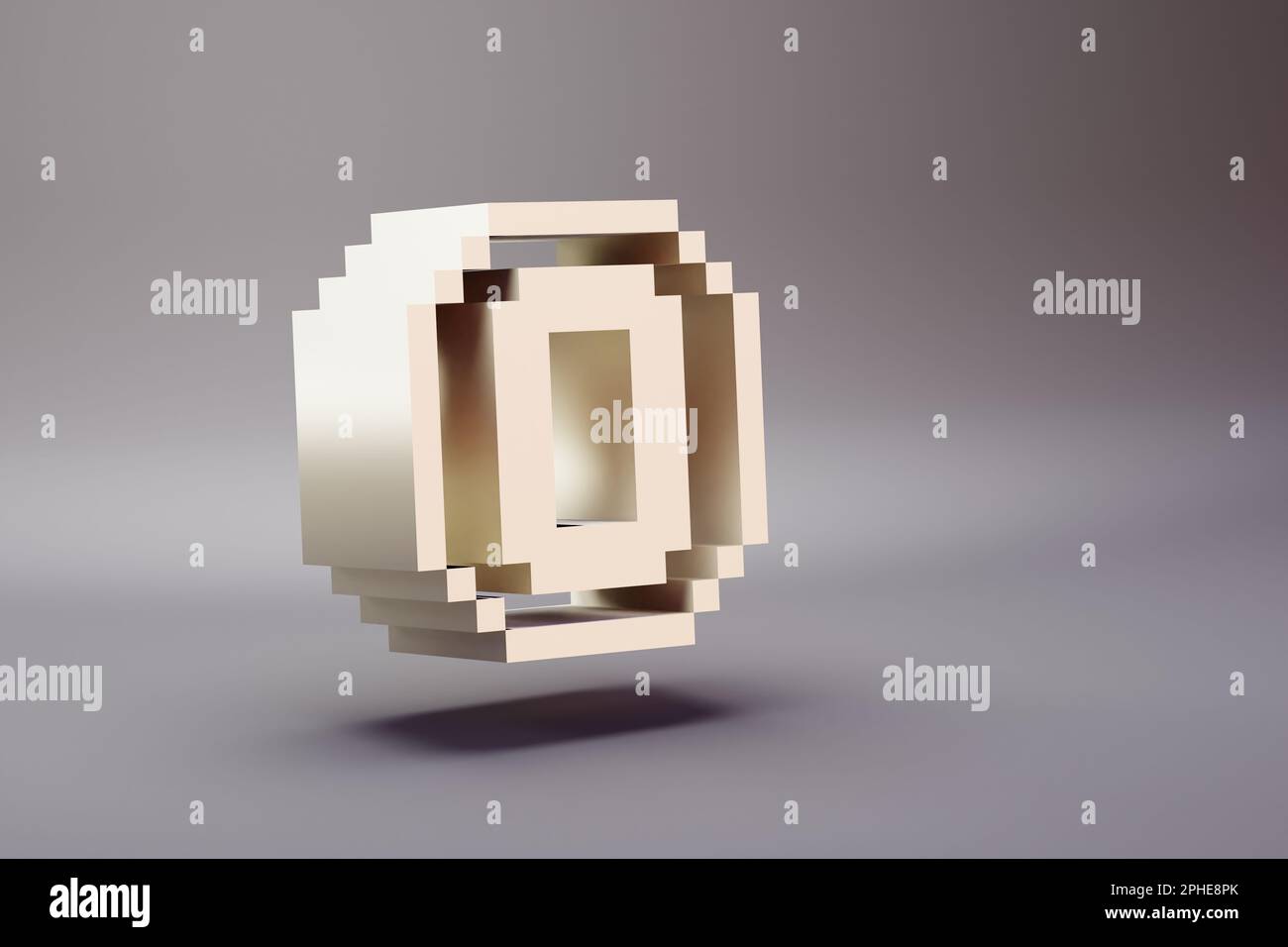 Beautiful illustration Pixel number 0 symbol icons on a bright pink ...