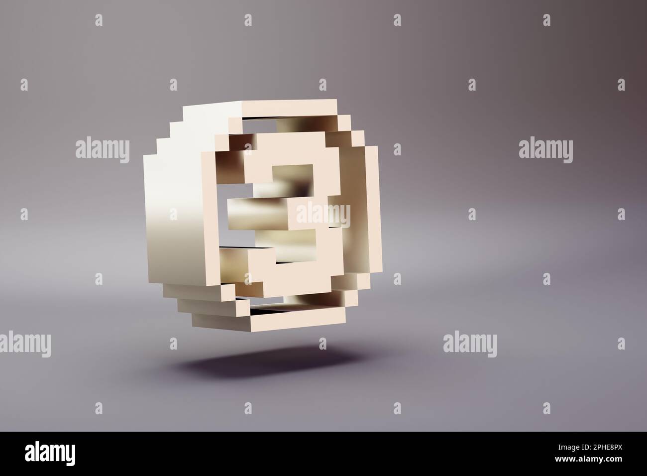 Beautiful illustration Pixel number 3 symbol icons on a bright pink ...