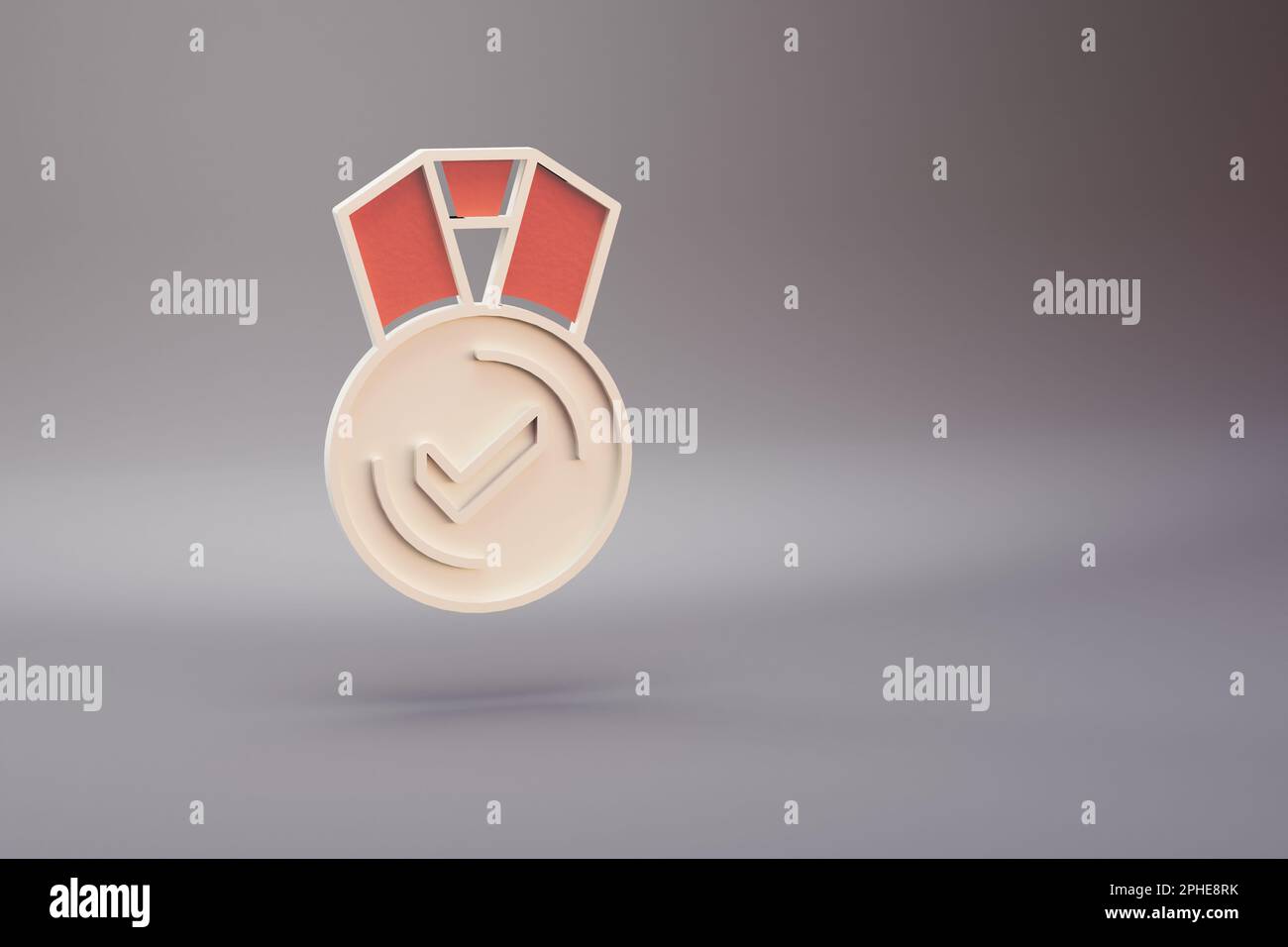 Beautiful illustration Golden Check mark medal symbol icons on a bright ...