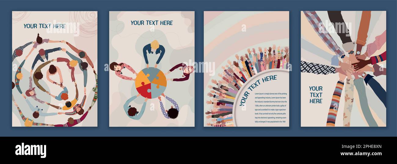 Volunteer people concept brochure leaflet poster editable template ...