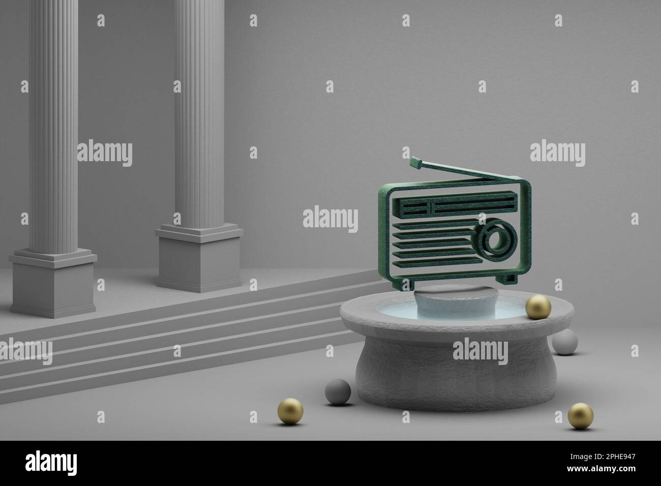 Beautiful abstract illustrations musical Old Radio with Short Antenna ...